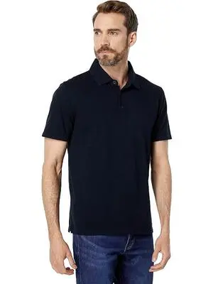 Vince Garment Dye Short Sleeve Polo Clothing Optic - Navy