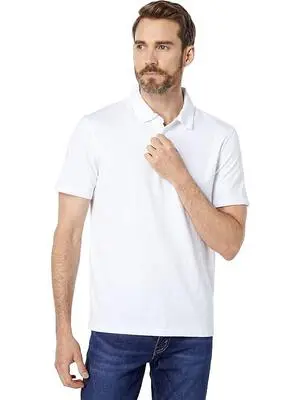 Vince Garment Dye Short Sleeve Polo Clothing Optic - White