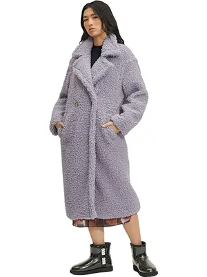 UGG UGG Gertrude Long Teddy Coat Gray