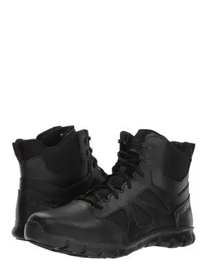 REEBOK Sublite Cushion Tactical 6" Lace Up Zip Up Boots - Black