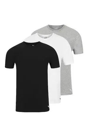 PUMA 3 Pack Crew Neck T-shirts Underwear /gray/black - Multi