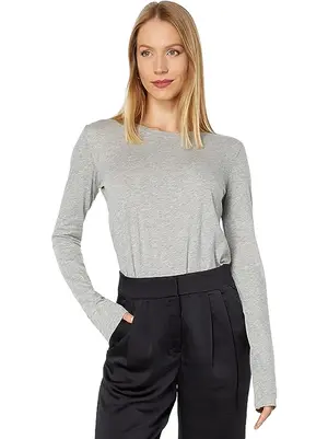 Vince Vince Essential Long Sleeve Jersey Crew Gray
