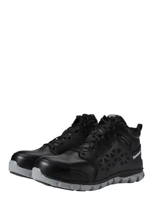 REEBOK Sublite Cushion Work Mid Comp Toe Eh Waterproof Boots - Black