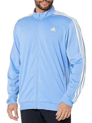 Adidas Essentials 3-stripes Tricot Track Jacket Men's Coat Black/black Blue