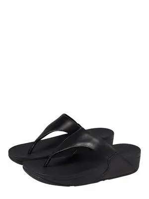 Fitflop Lulu Leather Thong Sandals - Black