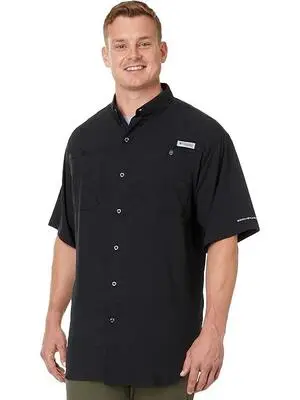 Columbia Big Tall Tamiamitm Ii S/s Men's Short Sleeve Button Up City Grey Black