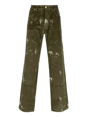 MISBHV Paint-splatter Corduroy Trousers - Green