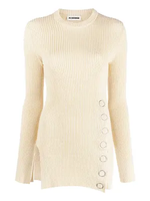 JIL SANDER Jil Sander Snap-Button Ribbed Top
