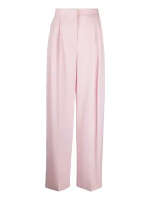 Alexander McQueen Pleated High-waisted Trousers - Pink