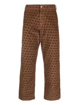 ERL Graphic-print Corduroy Trousers - Brown