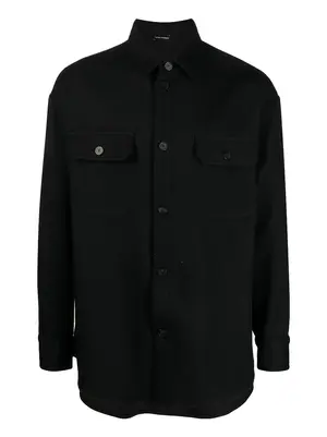 Emporio Armani Woollen Shirt Jacket - Black