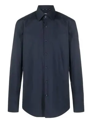 BOSS Tailored Stretch-cotton Shirt - Blue