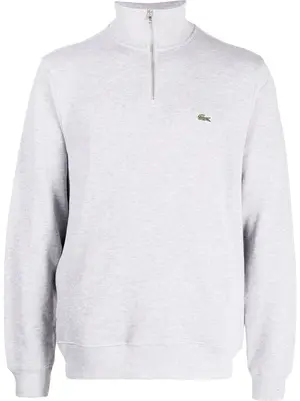 Lacoste High-neck Fine-ribbed Sweatshirt - Grey