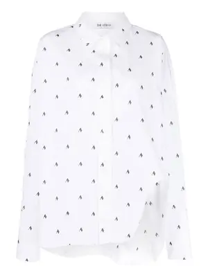 Attico Diana Logo-print Shirt - White