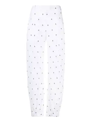 Attico Rey Logo-print Wide-leg Trousers - White