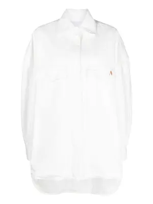 Attico Logo-embroidered Shirt Jacket - White