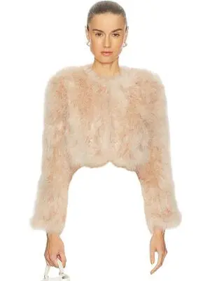 BUBISH Bubish Manhattan Crop Feather Jacket Creme Brulee