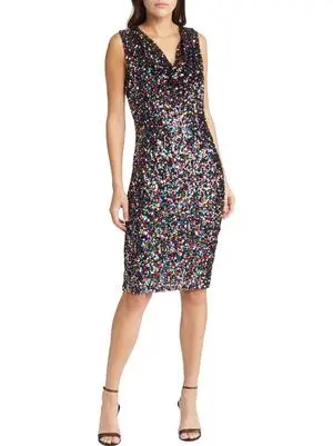 AREA STARS Sequin Sheath Dress