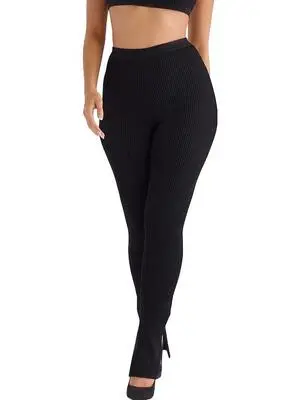 House Of Cb Mitzi Rib Leggings Black