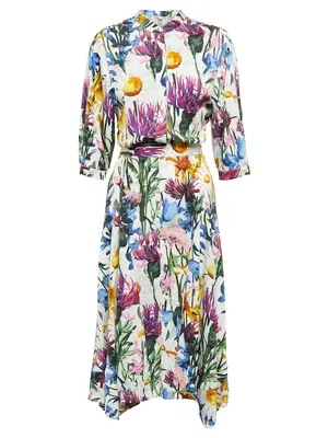 Stella McCartney Floral Satin Midi Dress - Multicoloured