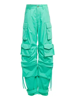 Attico Fern Cotton Canvas Cargo Pants - Green