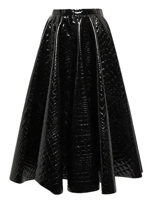 ALAÏA Alaïa Croc-Effect Midi Skirt