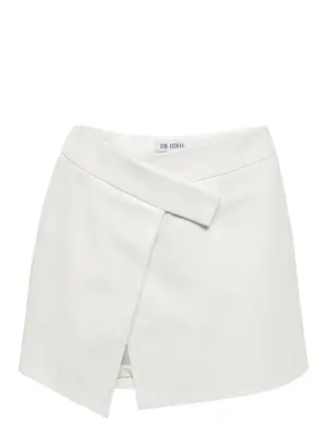 Attico Cloe Leather Wrap Miniskirt - White