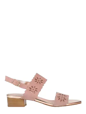 POLLINI POLLINI Midnight Leather Ankle Strap Sandals Pastel Pink