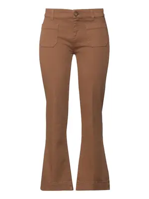 Seafarer Cotton-Elastane Blend Flared Leg Pants Camel