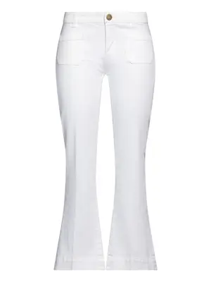 Seafarer Cotton-Elastane Blend Flared Leg Pants Ivory