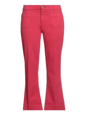 Seafarer Cotton-Elastane Blend Flared Leg Pants Red