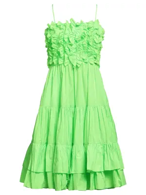 MSGM MSGM Flared Midi Dress Acid Green