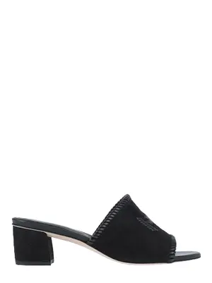 TOD'S Leather Slide Sandals - Black