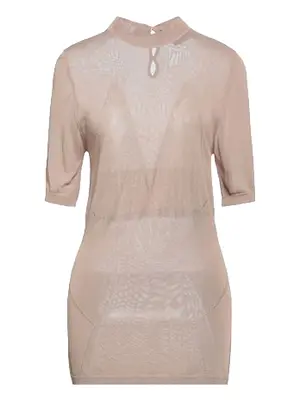 TRUSSARDI Turtleneck Viscose Top Beige