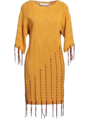 SIMONA CORSELLINI Mini Knitted Dress - Yellow