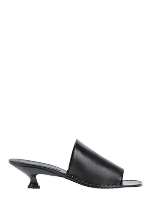 TOD'S Leather Slide Sandals - Black