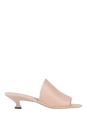 TOD'S Leather Slide Sandals - Light Pink
