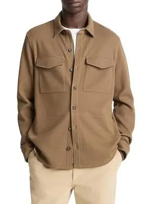 Vince Button Shirt Jacket - Medium Highland/ Gray