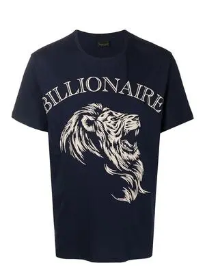 BILLIONAIRE Graphic-print Cotton T-shirt Blue