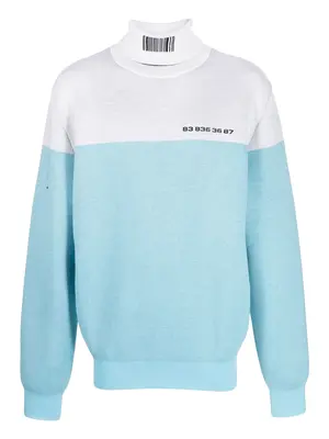 VTMNTS Raised-logo Two-tone Jumper - Blue