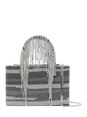Kara Crystal-embellished Fringe Tote Bag - Silver