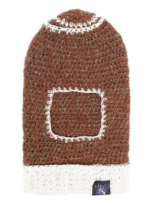 VITELLI Contrast-stitch Crochet-knit Balaclava - Brown