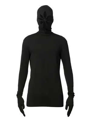 KUSIKOHC Cut-out Mask Gloved Sweatshirt - Black