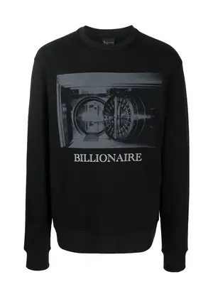 BILLIONAIRE Graphic-print Cotton Sweatshirt - Black