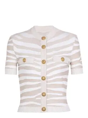 Balmain Button-detail Knitted Cardigan - Neutrals