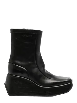 Raf Simons Square-toe Wedge Boots - Black
