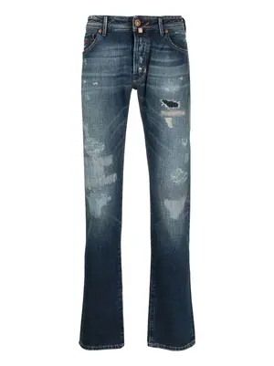 Jacob Cohen Distressed Tapered Jeans - Blue