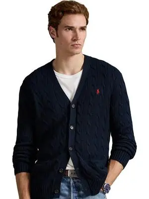 Ralph Lauren Cable-knit Cotton Cardigan - Hunter Navy