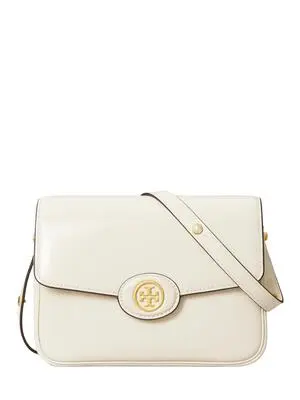 Tory Burch Robinson Spazzolato Leather Shoulder Bag - Shea Butter