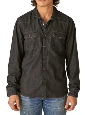 Lucky Brand Sawtooth Denim Snap-up Western Shirt - Alverson